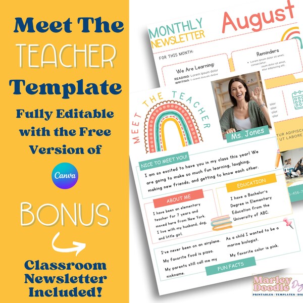 Preschool Teacher Welcome Letter - Etsy