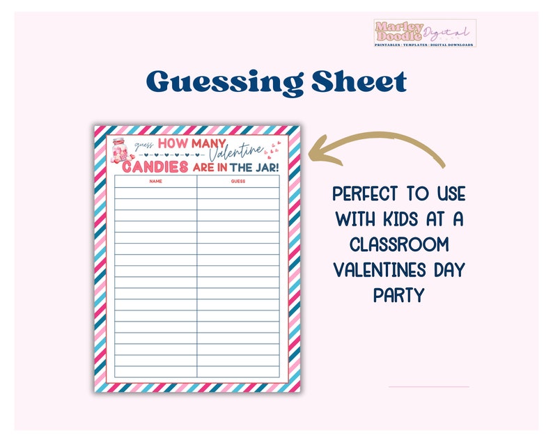Valentines Candy Guessing Game, How Many Valentines Candies Are in the ...