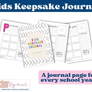Kids Keepsake Journal Printable School Memory Book - Etsy