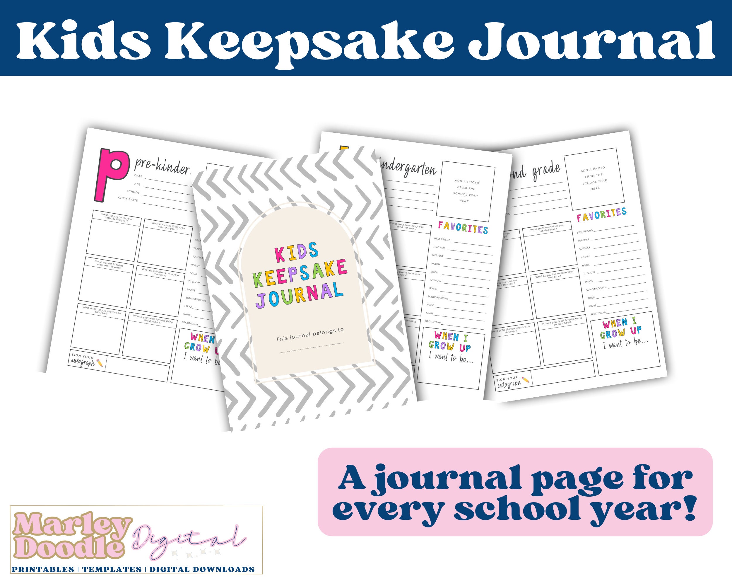 Kids Keepsake Journal, Printable School Memory Book - Etsy