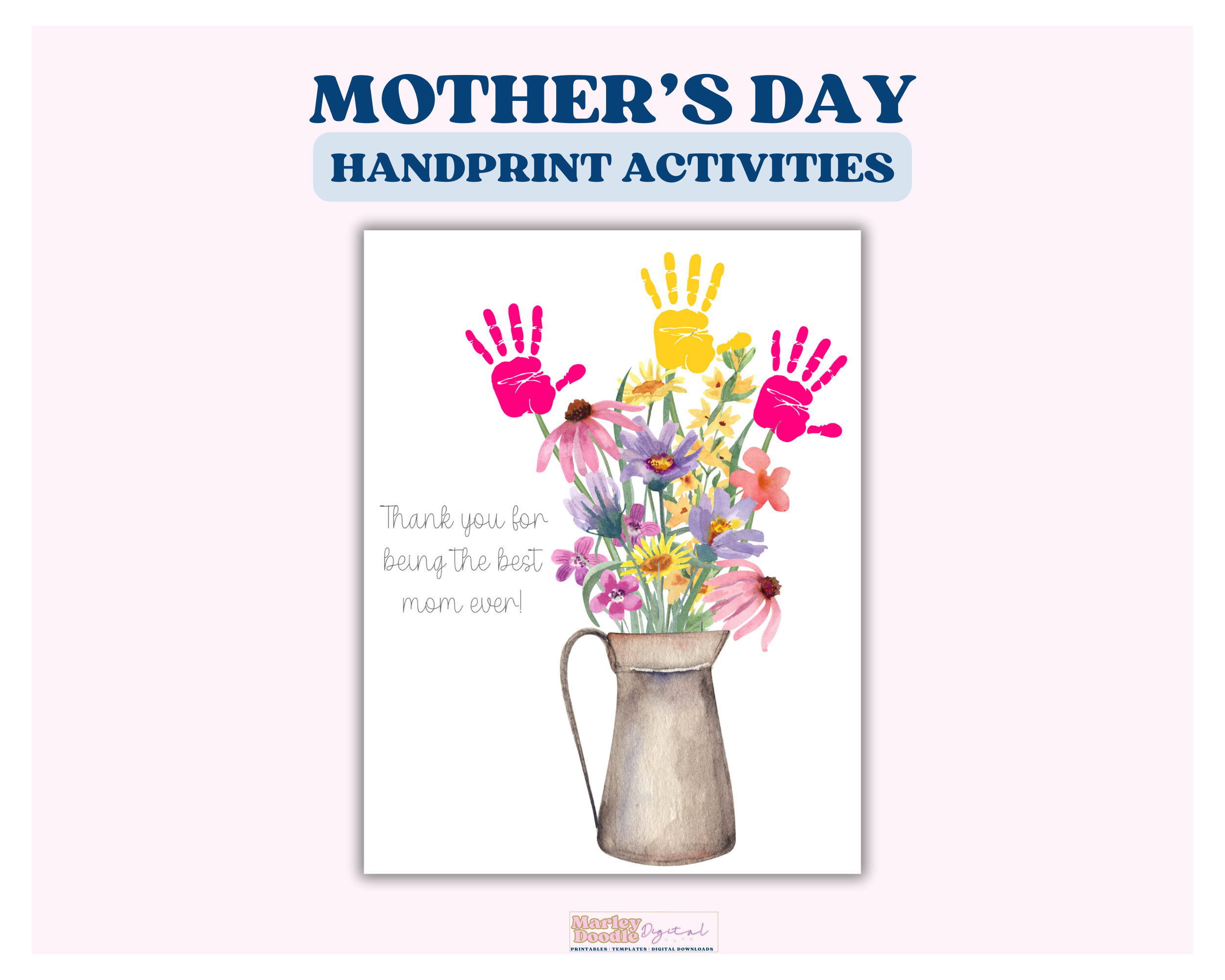 Printable Mothers Day Handprint Craft, Preschool Activities for Mothers ...