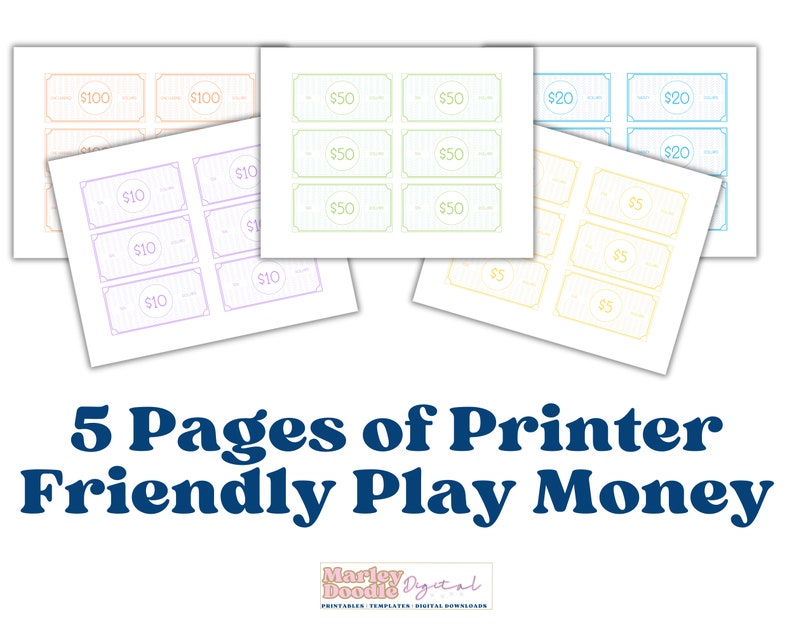 Printable Play Money for Dramatic and Imaginative Play - Etsy Canada