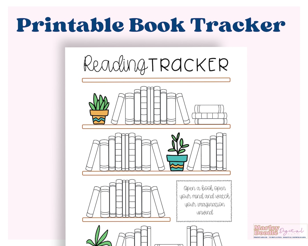 Reading Tracker Bookshelf Printable for Reading Challenge - Etsy