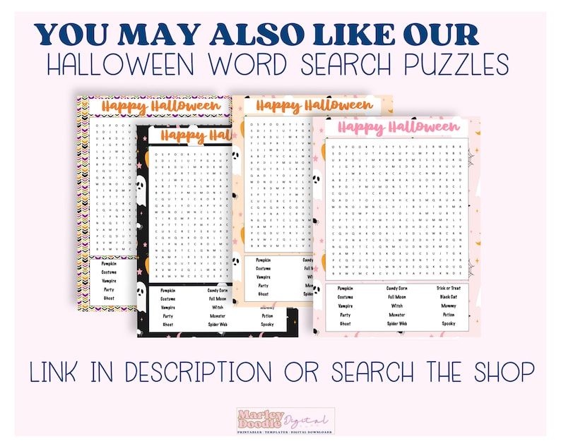 Halloween Crossword Puzzle Printable for Kids - Etsy
