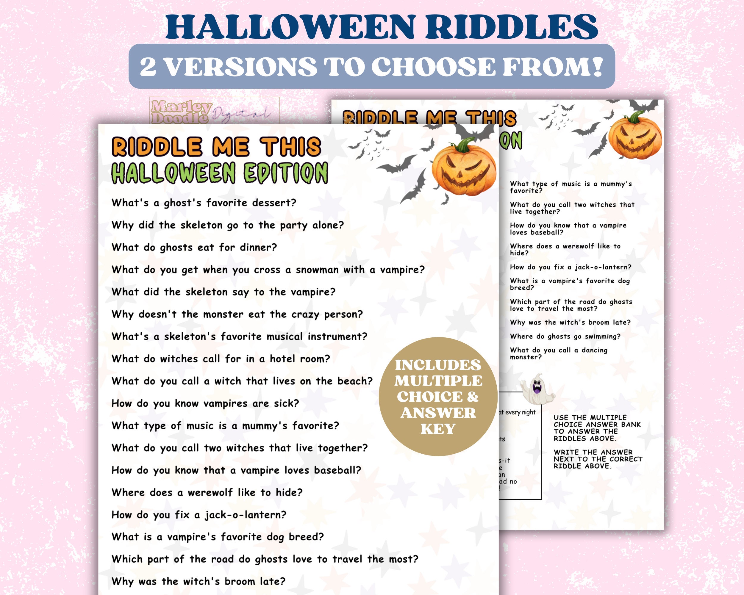 Halloween Riddles Printable for Kids Riddle Me This - Etsy