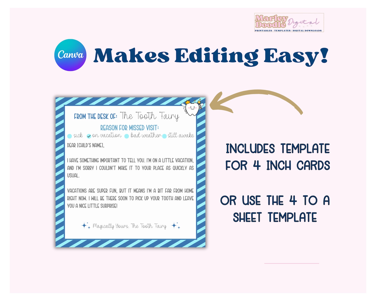 Editable Tooth Fairy Apology Letter for Girls and Boys, Tooth Fairy No ...