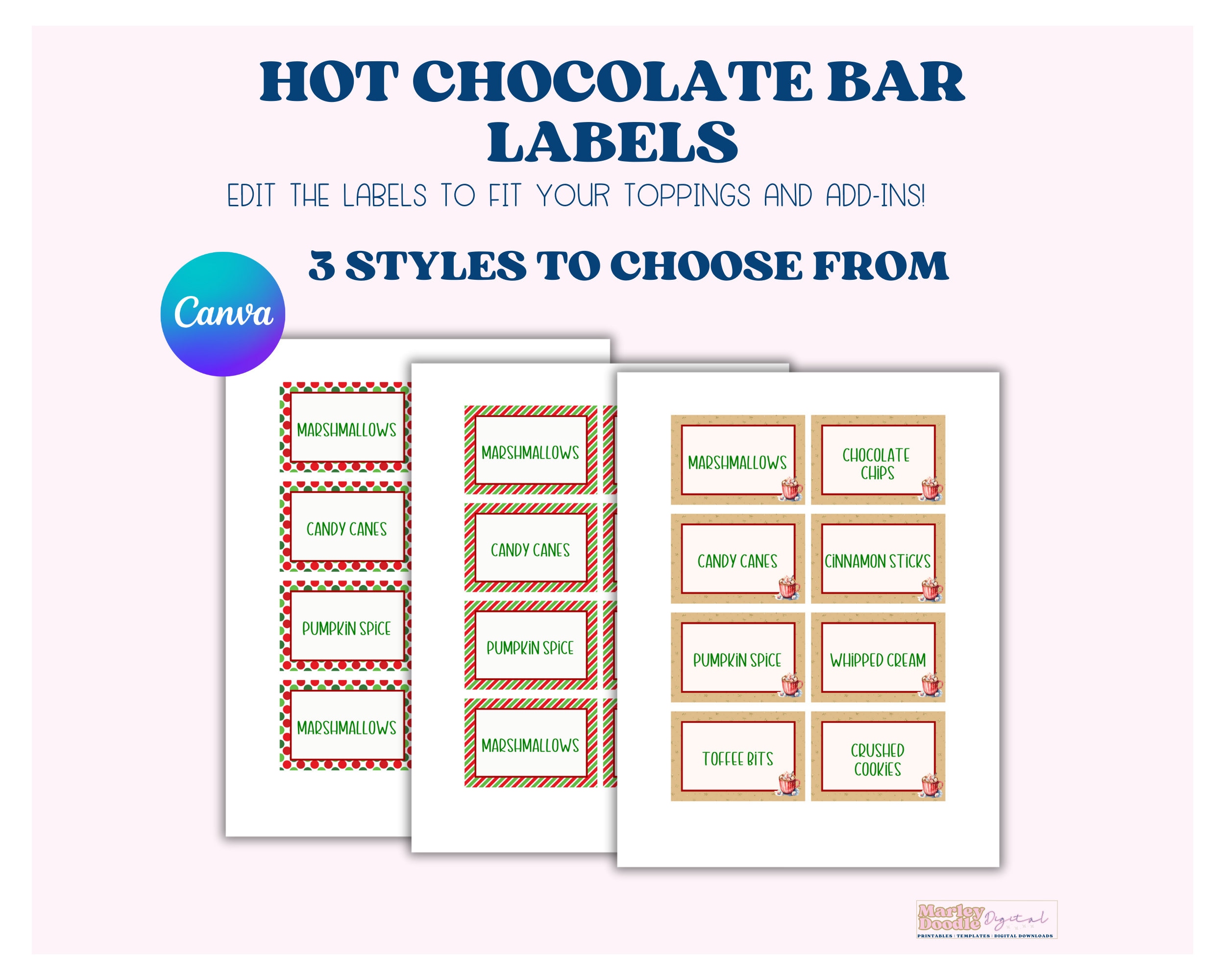 Editable Hot Chocolate Bar Sign, Checklist, and Hot Chocolate Bar ...