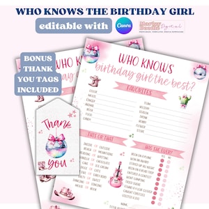 How Well Do You Know the Birthday Girl, Pink Disco Cowgirl Birthday ...