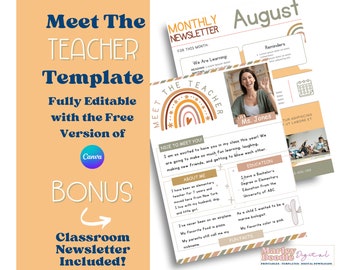 Editable Meet the Teacher Template, Botanical All About Me Printable ...
