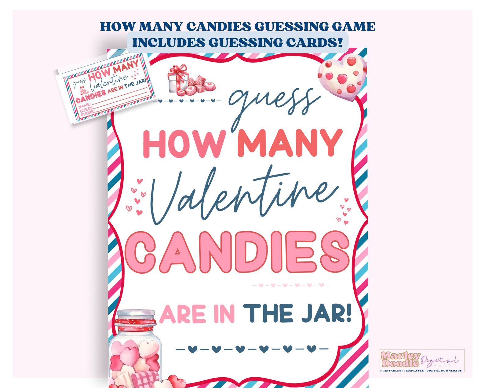 Valentines Candy Guessing Game: Classroom Party (PDF) - Etsy