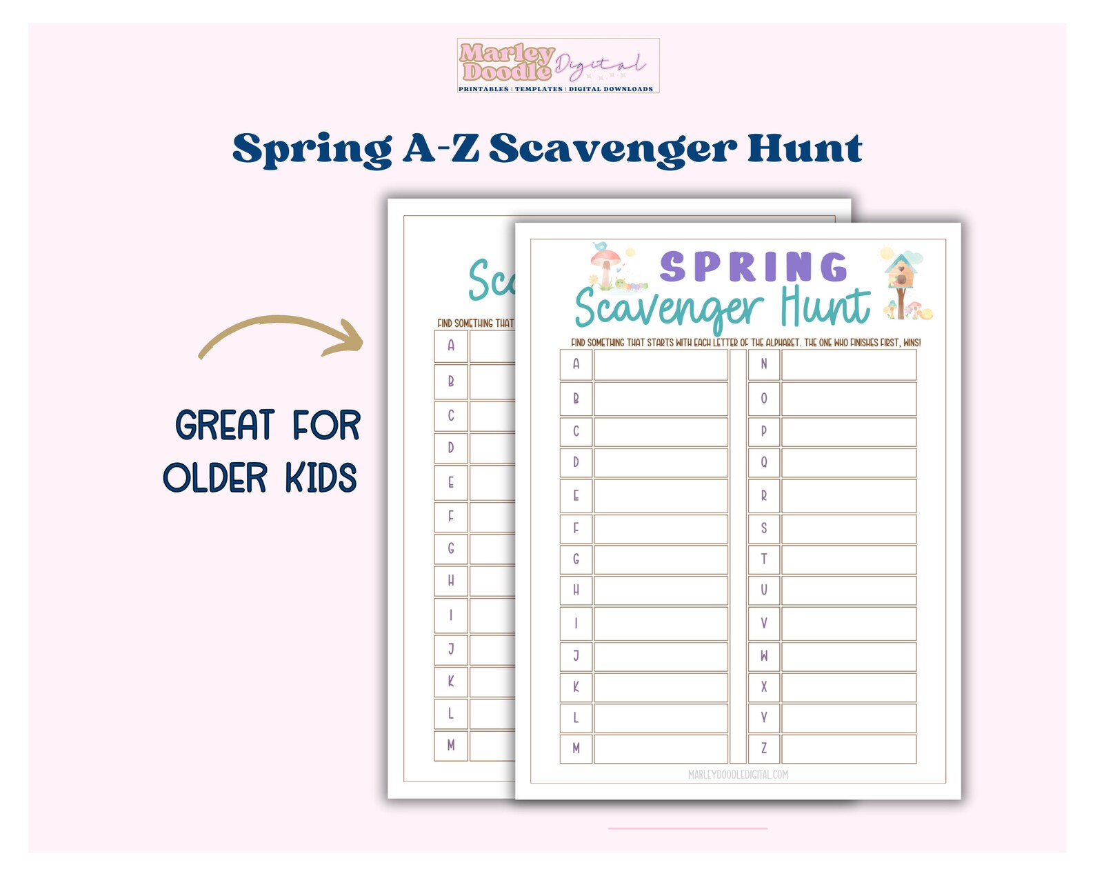 Printable Spring Scavenger Hunt, Kids Outdoor Games, Nature Scavenger ...