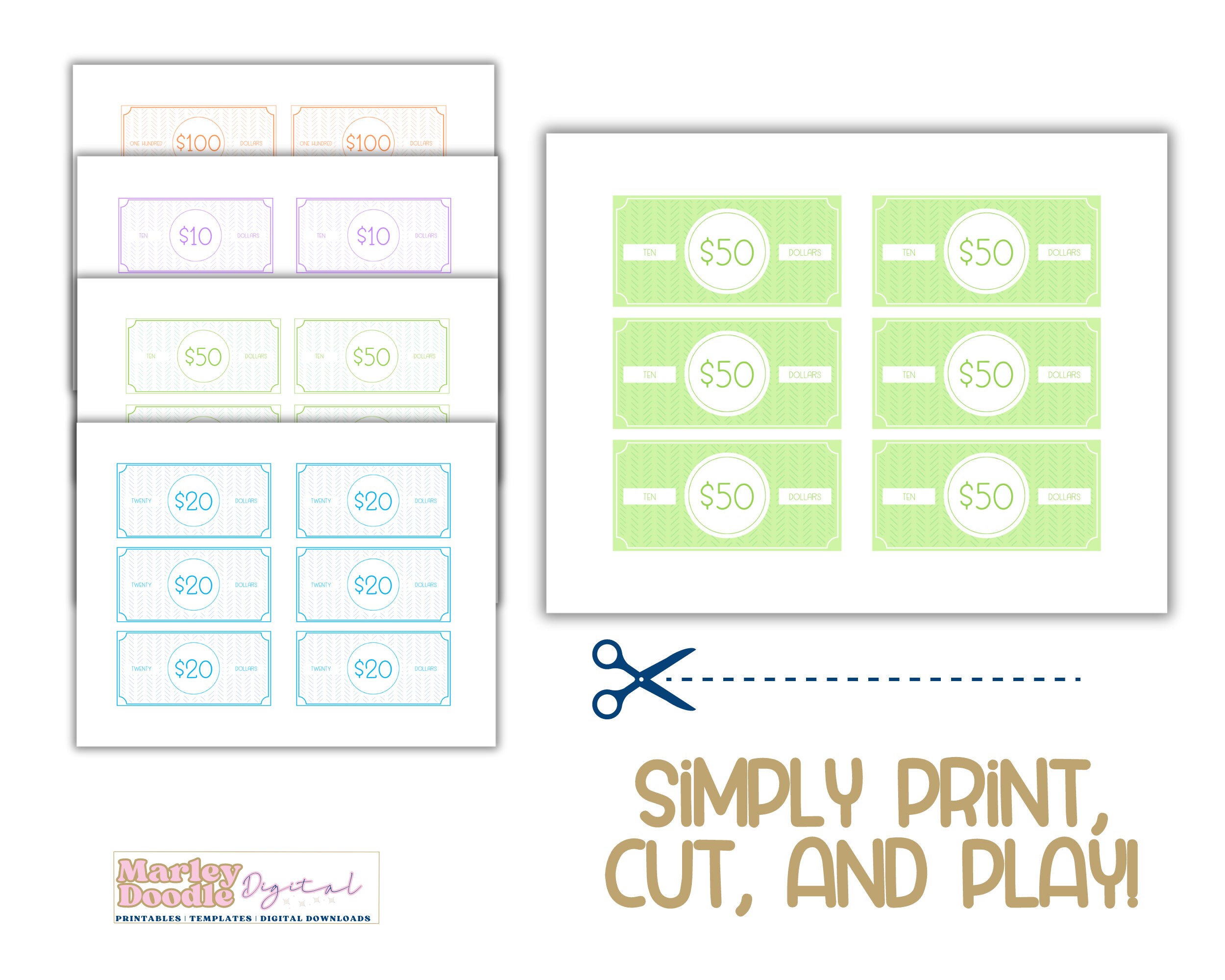 Printable Play Money for Dramatic and Imaginative Play - Etsy