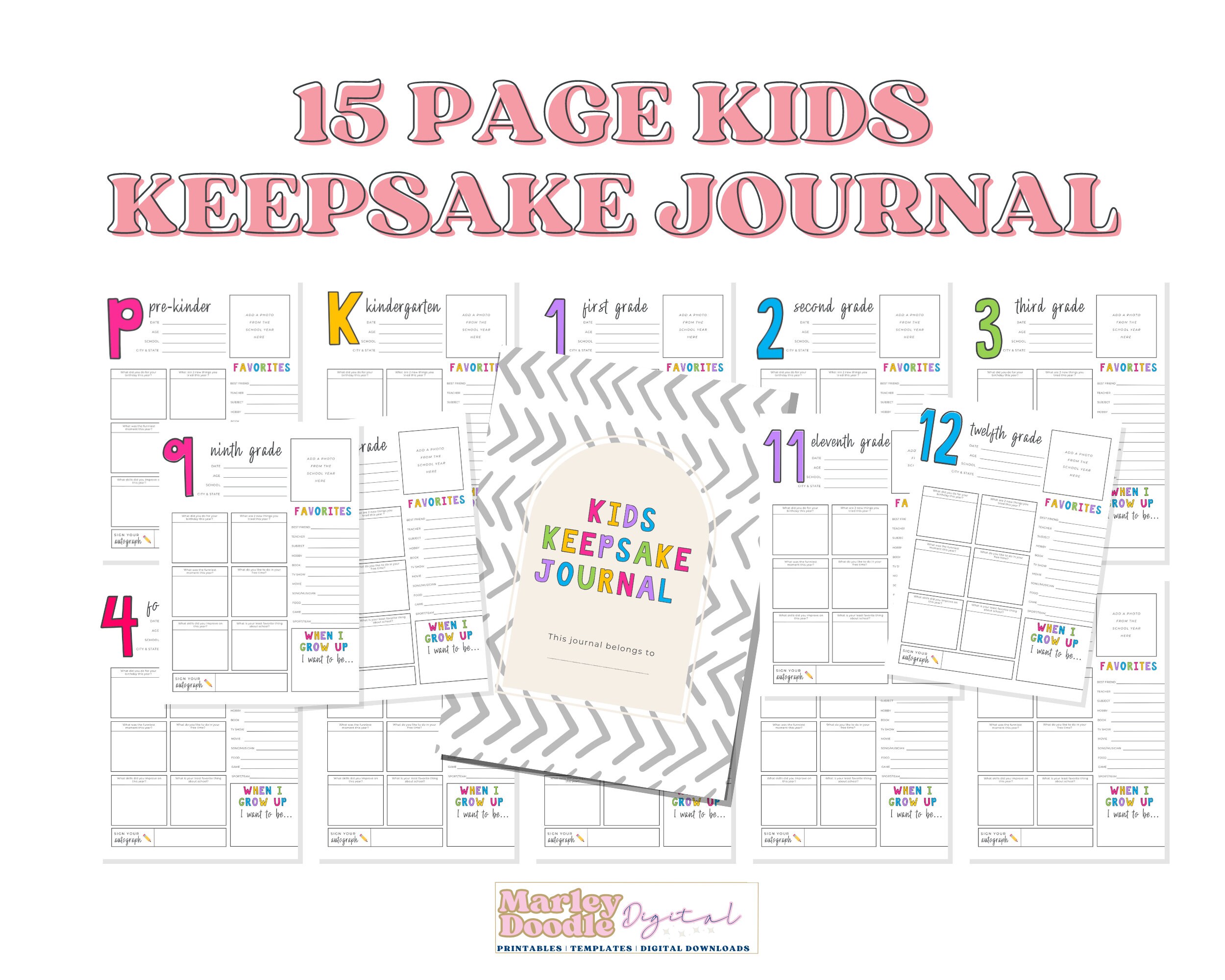 Kids Keepsake Journal, Printable School Memory Book - Etsy