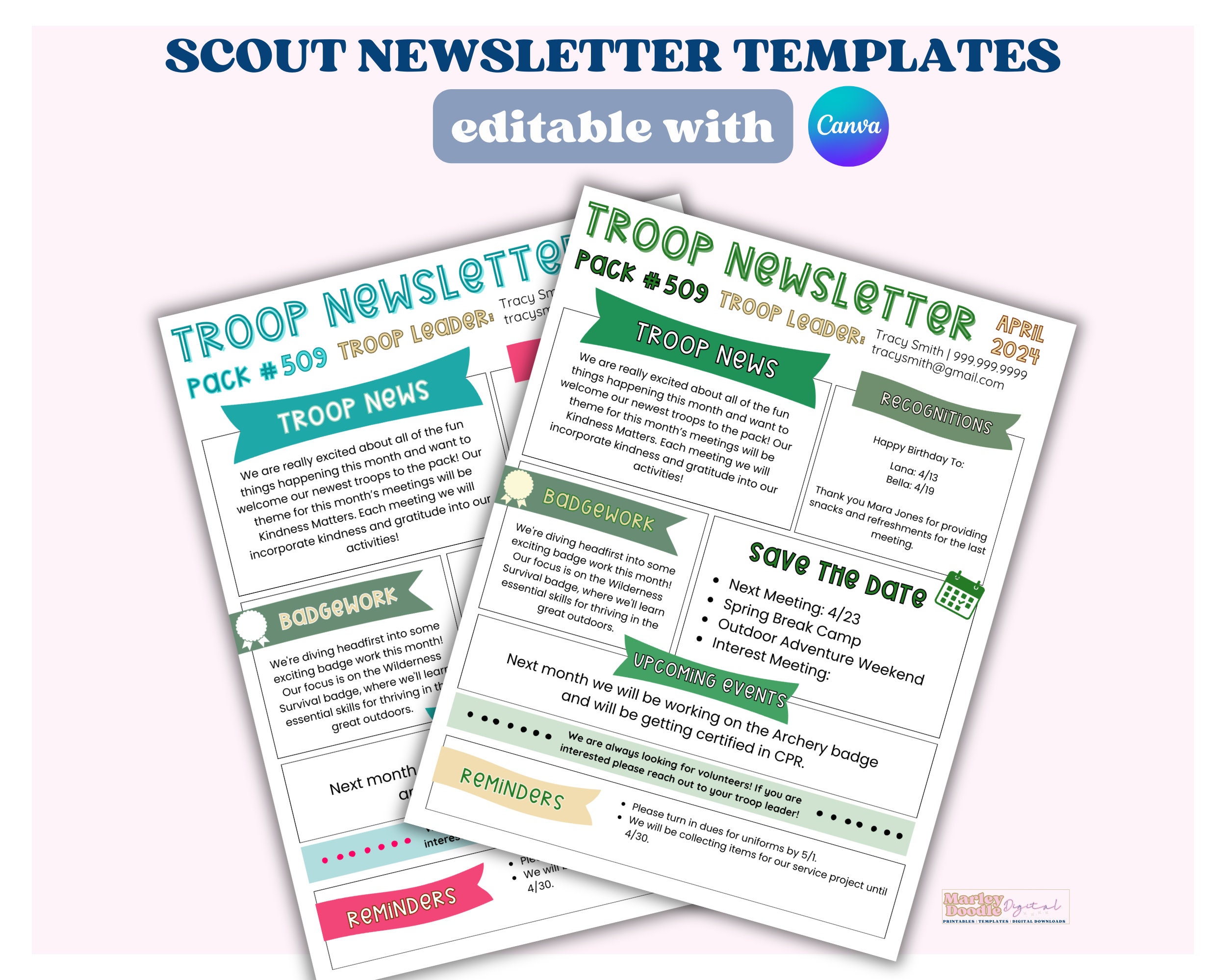 Editable Monthly Newsletter Templates for Scout Leaders and Troop ...