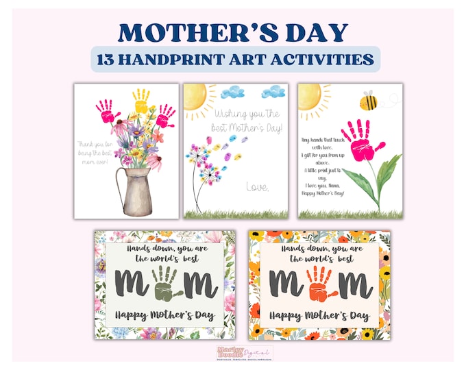 Mothers Day Handprint Art for Kids, Mom Handprint Craft, Mothers Day ...