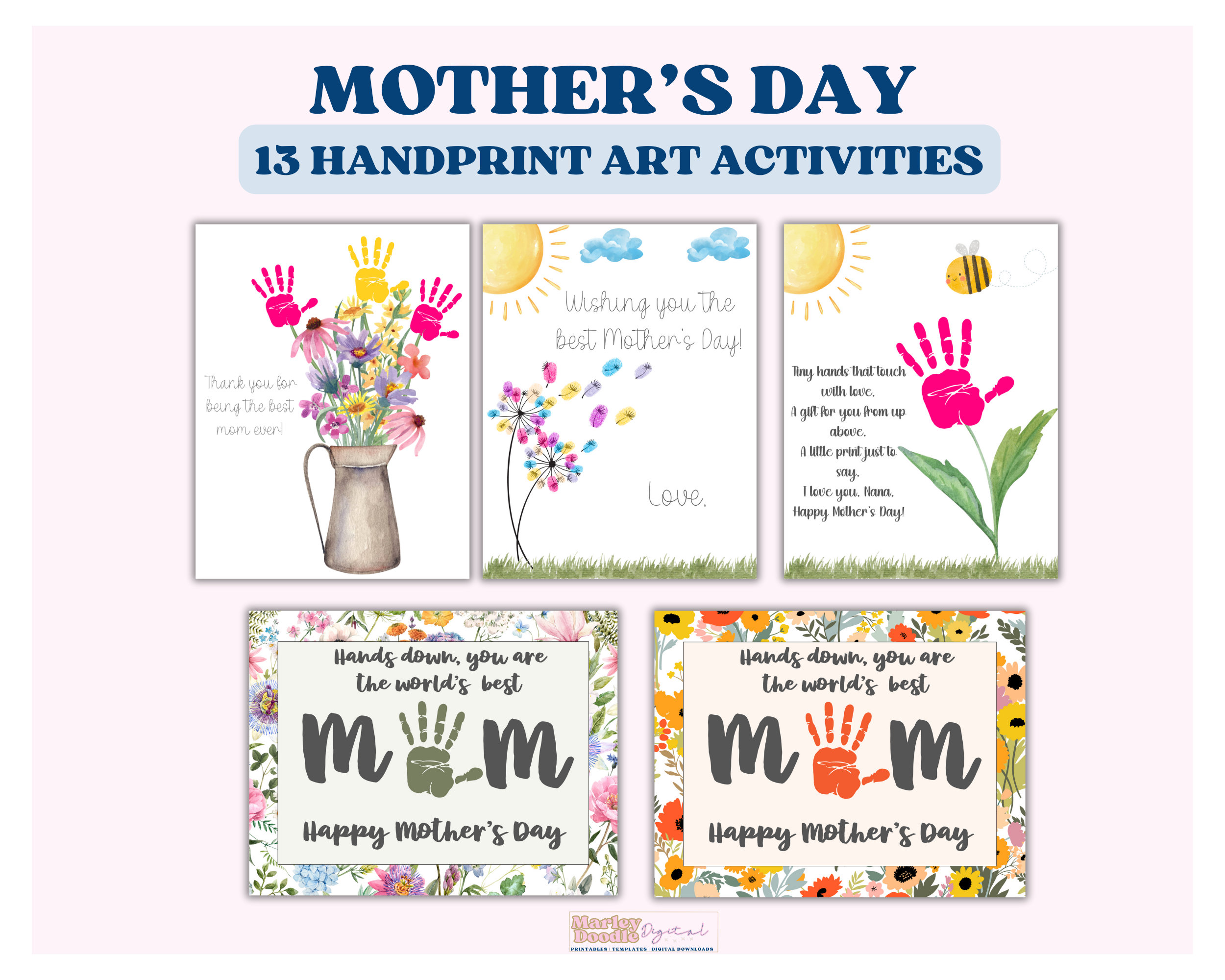 Printable Mothers Day Handprint Craft, Preschool Activities for Mothers ...