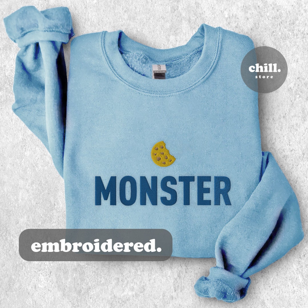 Choc Chip Cookie Monster Sweatshirt Unisex Sweatshirt Embroidered ...