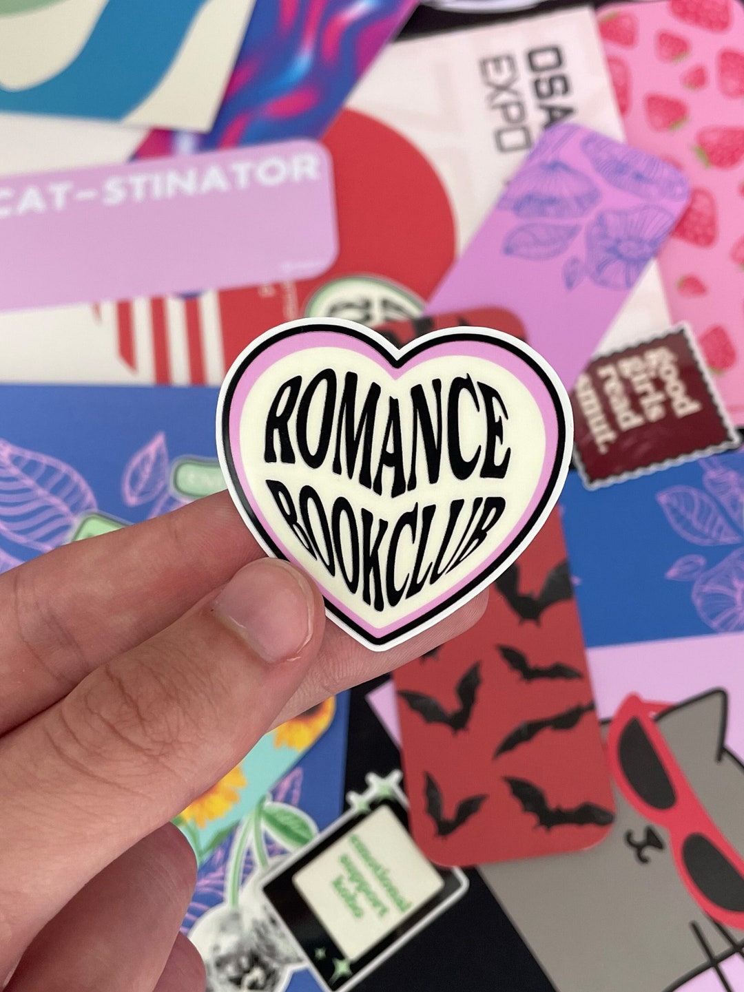 Romance Bookclub Heart Kindle Stickers Pink Bookish Sticker Kindle Kobo ...