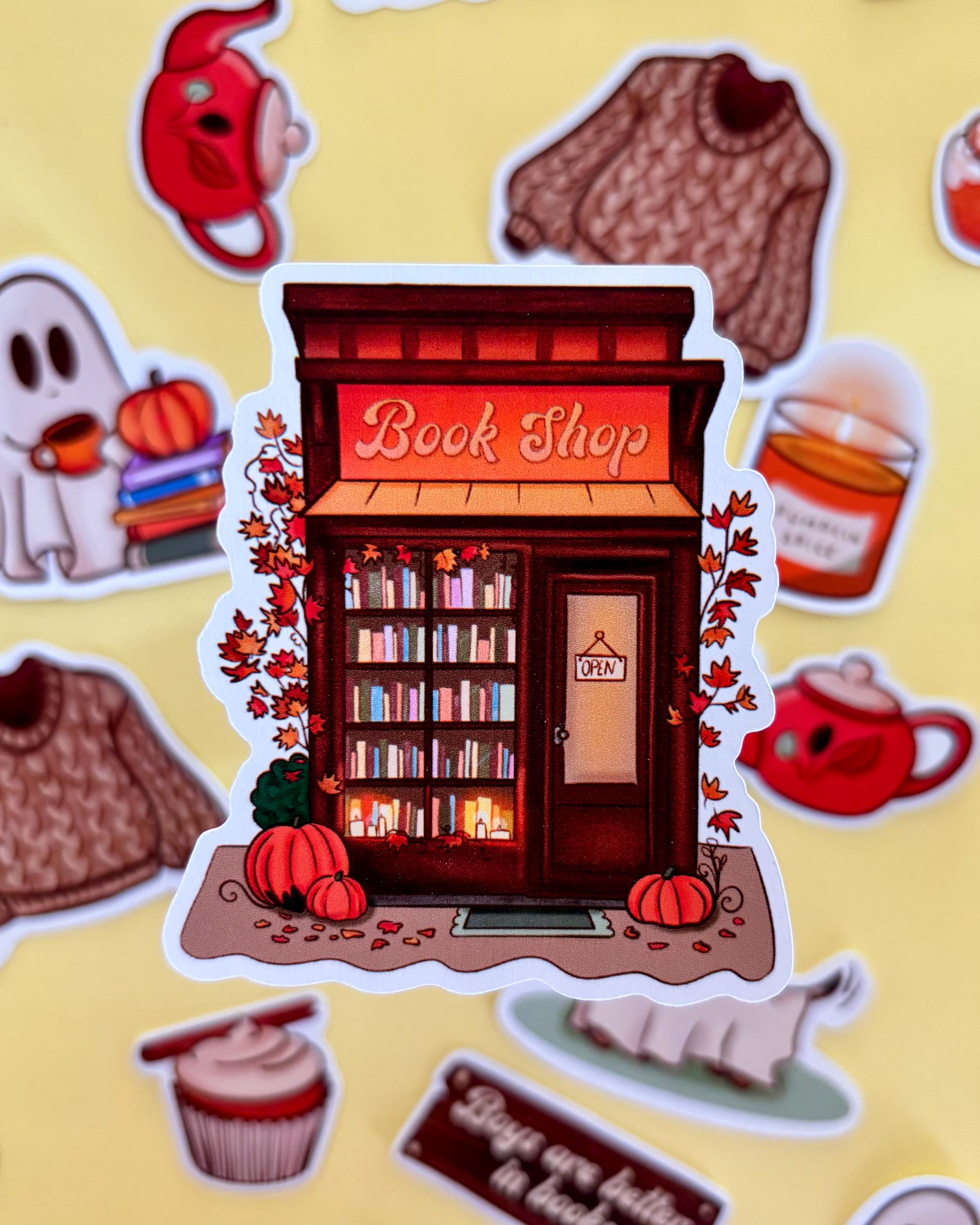 Book Store Sticker Fall Cozy Weather Decor Kindle Stickers Bookish Gift ...