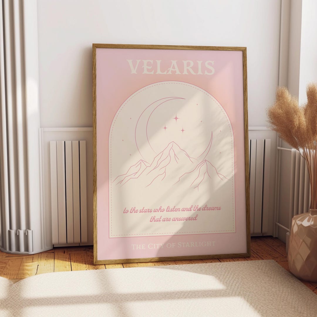 Acotar Print Digital Download Velaris Bookshelf Decor Book Quotes City ...