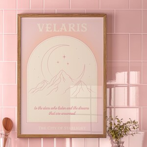 Acotar Print Digital Download Velaris Bookshelf Decor Book Quotes City ...