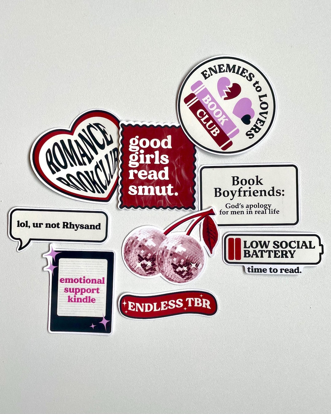 Pack Kindle Stickers Red Bookish Sticker Pack Kindle Kobo Decor Reader ...