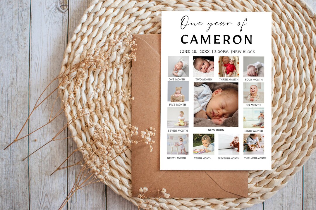 Editable Baby Photo Card Baby Photo Template Editable - Etsy