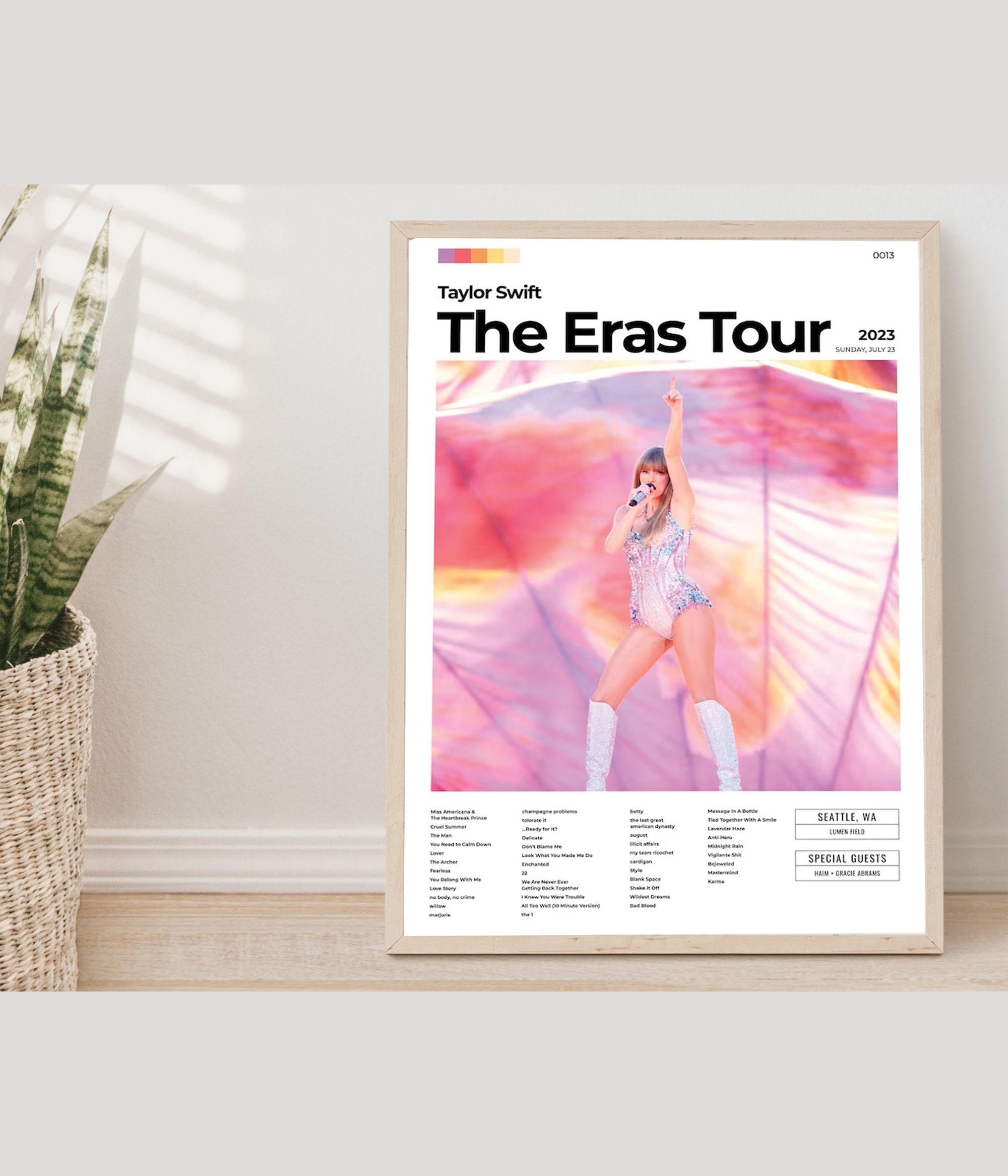 Taylor Seattle Poster, The Eras Tour Setlist Poster sold by Emera ...