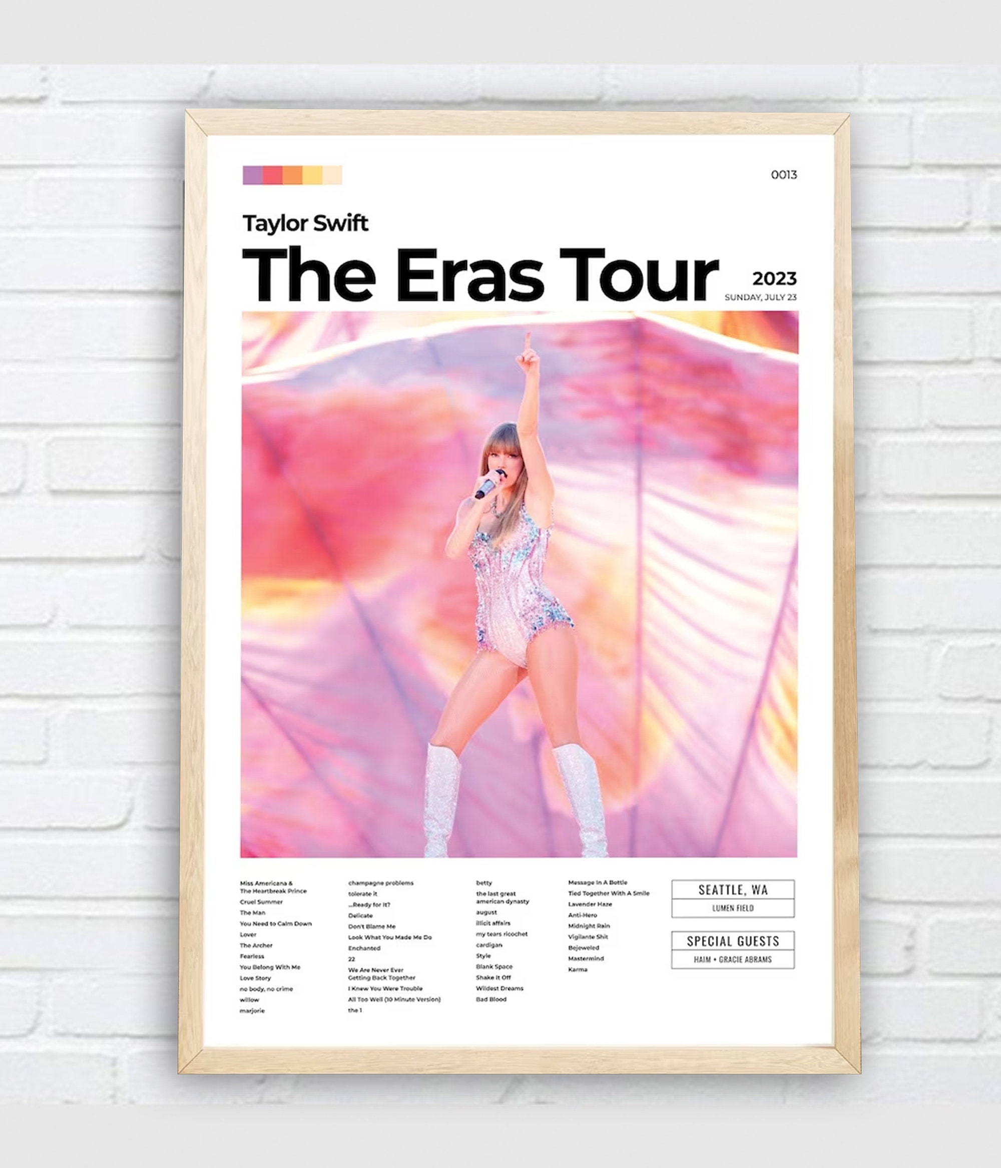Taylor Seattle Poster, The Eras Tour Setlist Poster sold by Emera ...