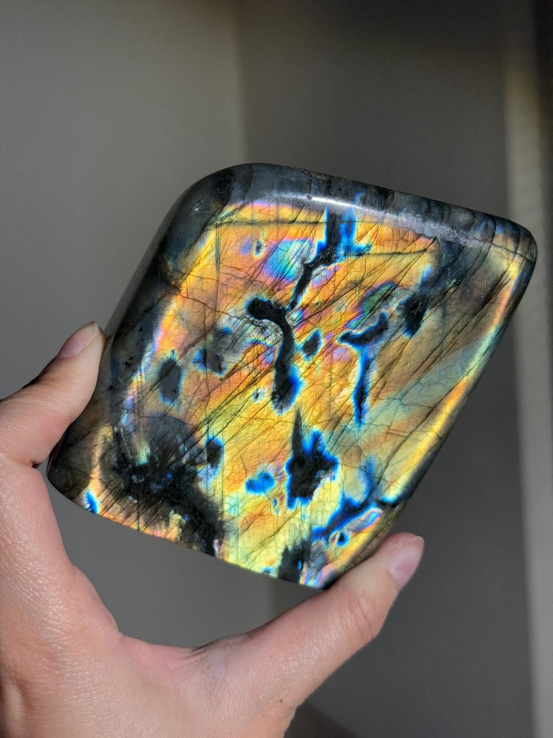 AAA Grade Large Rainbow Labradorite Freeform | Golden Labradorite ...