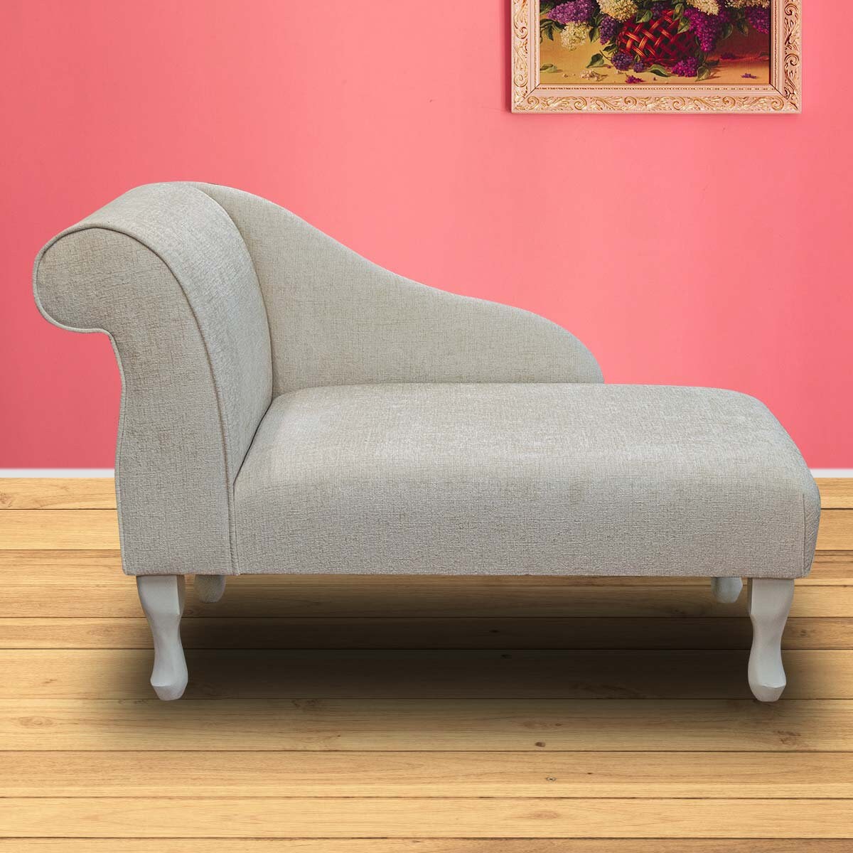 Ivory Chenille Mini Chaise Longue Luxury Accent Sofa British Bespoke Made Etsy
