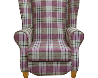 Pink tartan armchair store