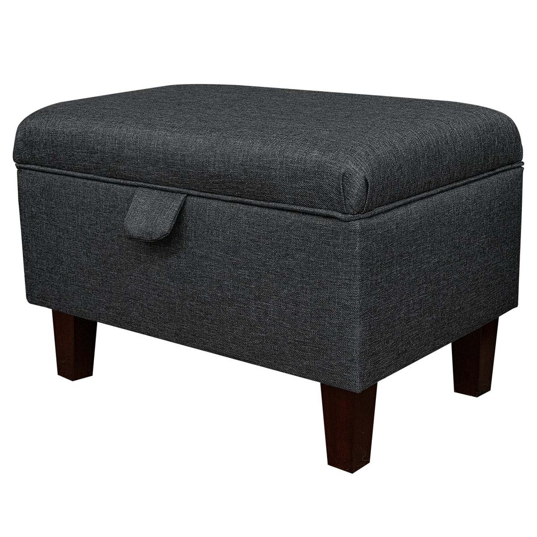 Charcoal Grey Storage Ottoman Footstool | Luxury Upholstered Pouffe ...