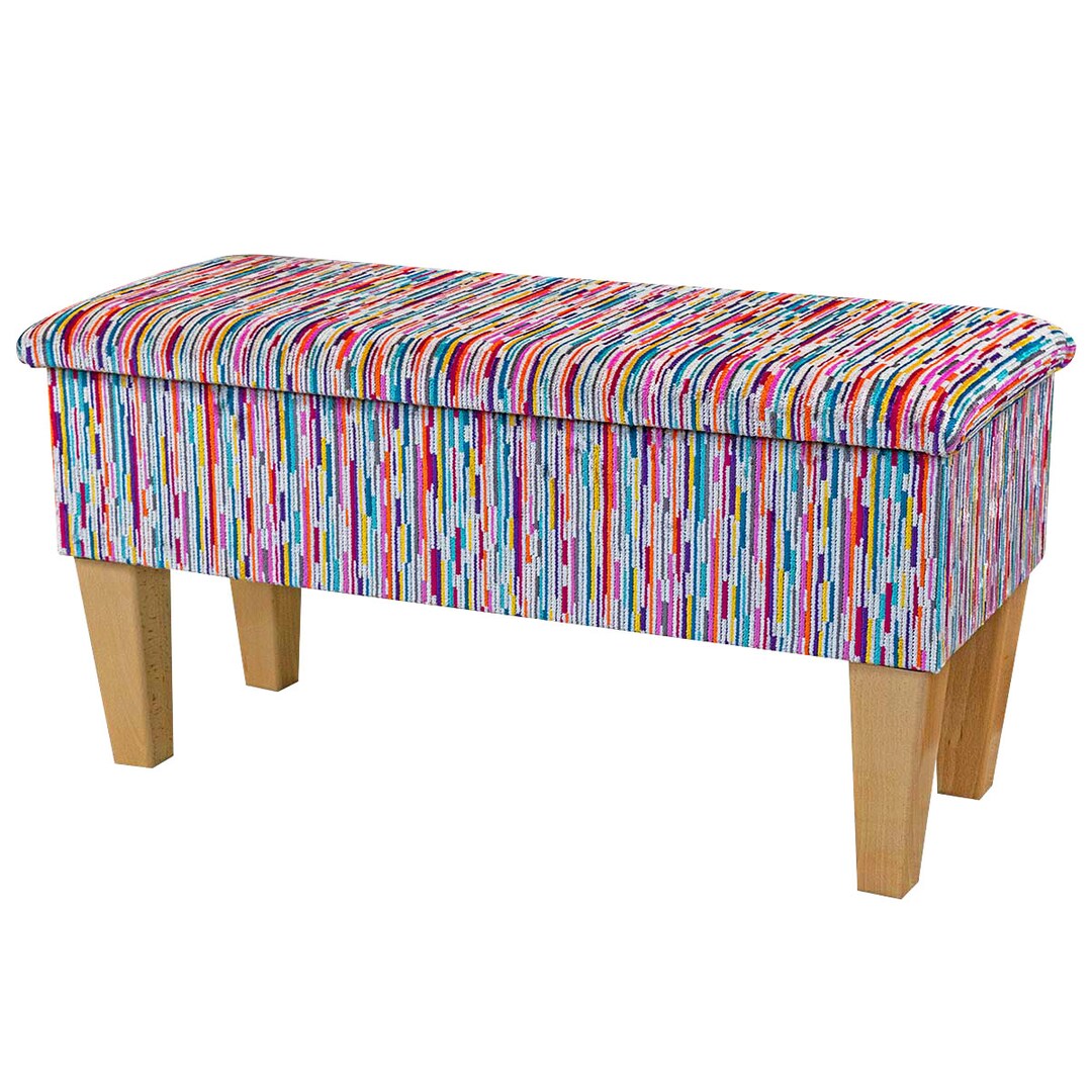 Rainbow Stripe Dressing Table Stool With Storage Medium - Etsy