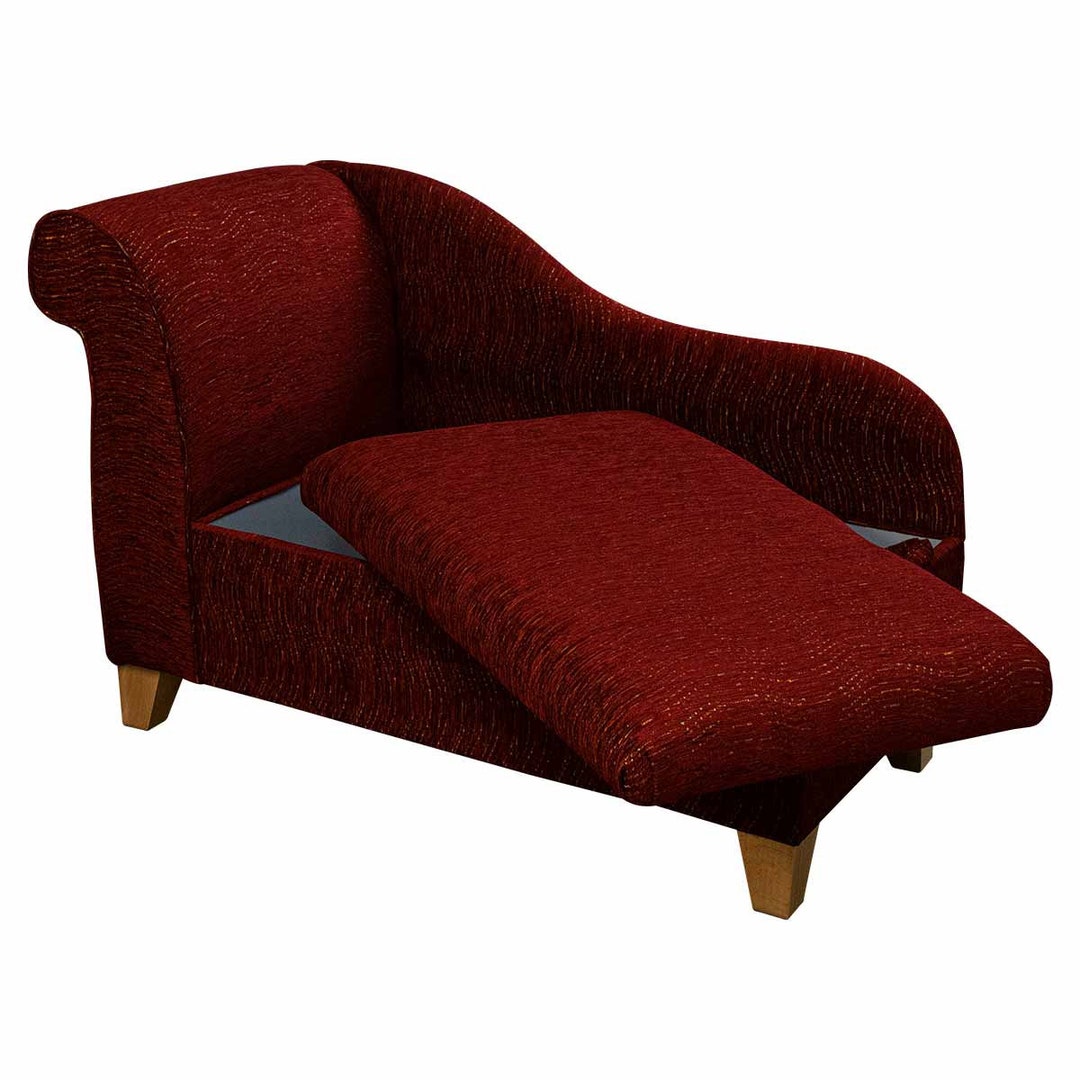 Storage Ripple Wine Chaise Longue | Luxury Ottoman Accent Small Mini ...