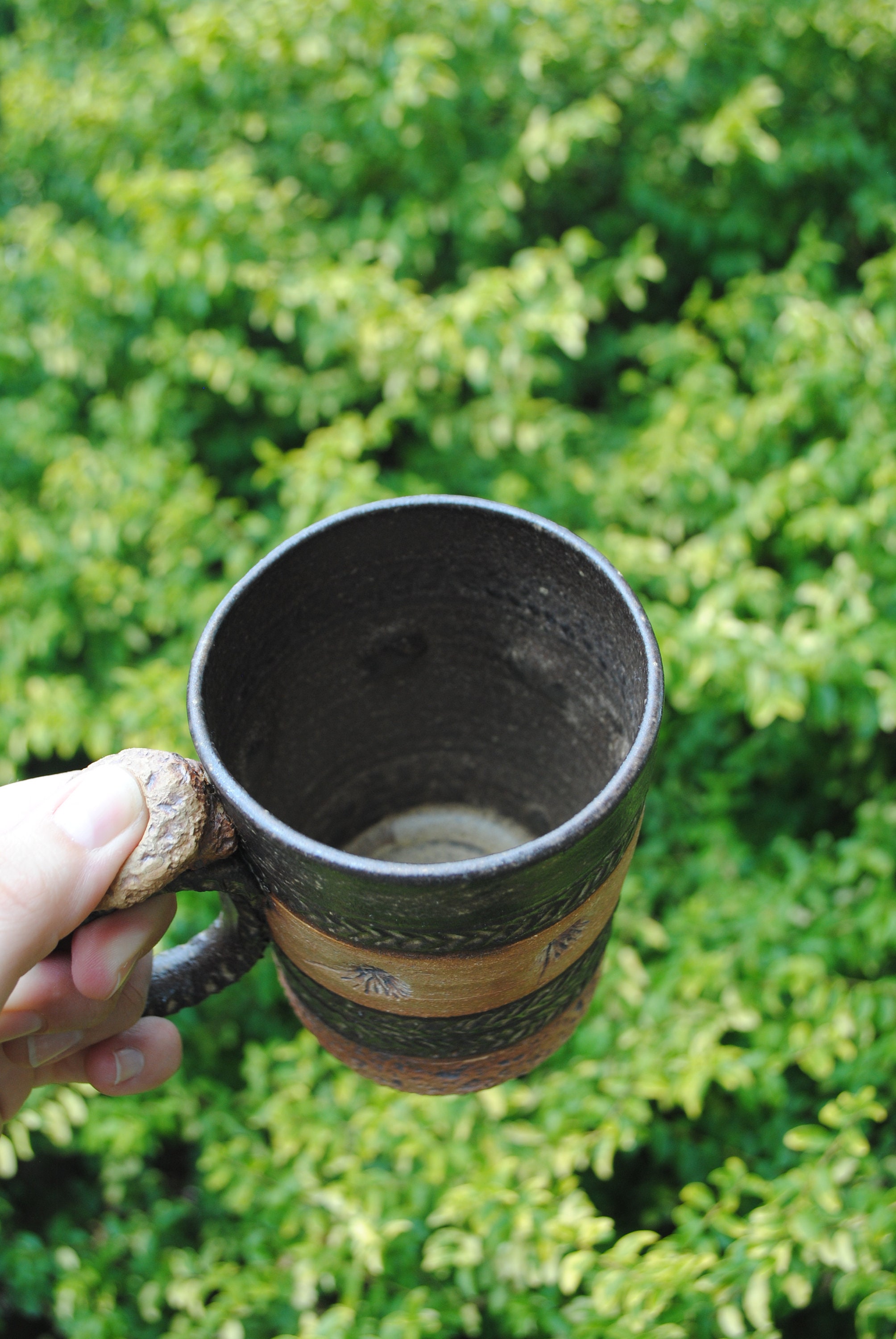 Wishing Flower and Rock Textured Design 12 Oz Ceramic Mug With Rock ...