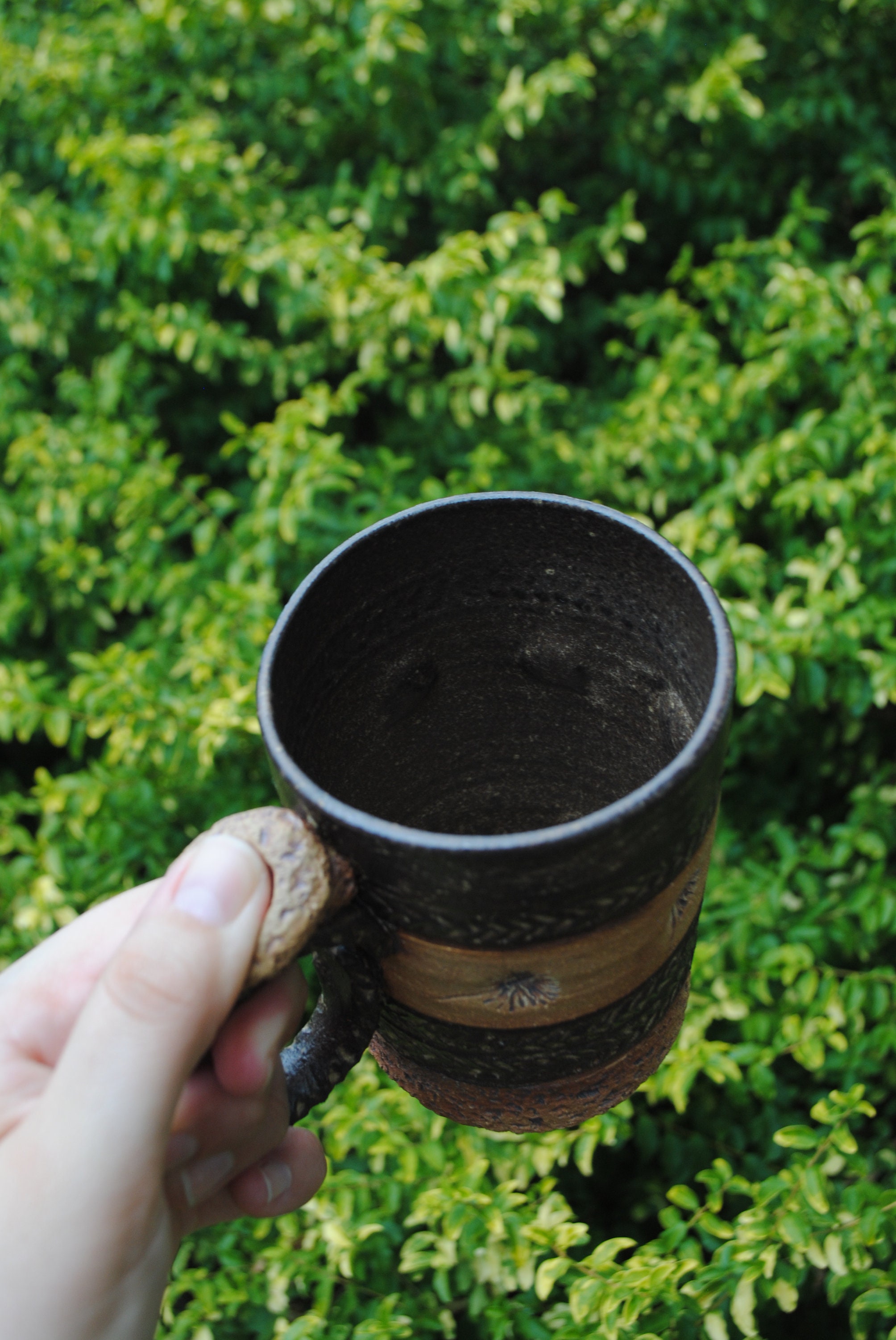 Wishing Flower and Rock Textured Design 12 Oz Ceramic Mug With Rock ...