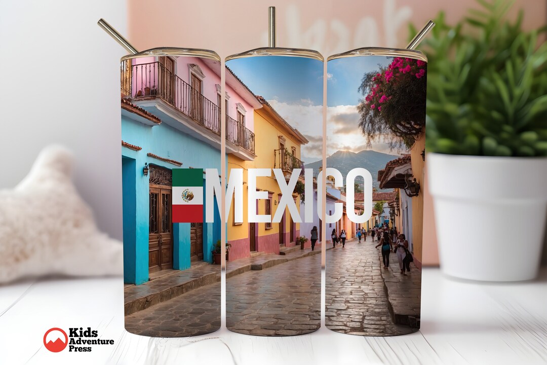 Mexico Flag Tumbler Sublimation Design – PNG & SVG Files (digital ...