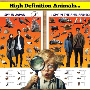 Search and Find Worksheets: Counting Activities Featuring Endangered ...