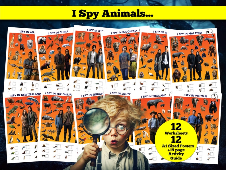 Search and Find Worksheets: Counting Activities Featuring Endangered ...