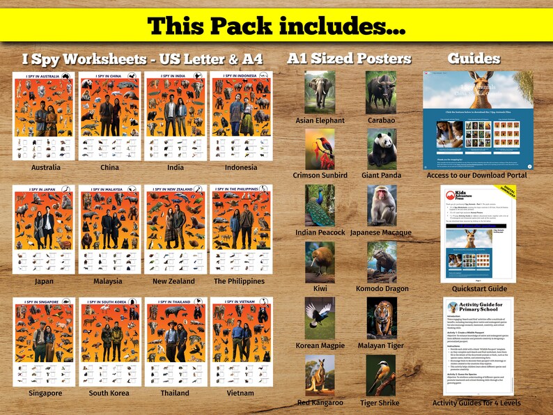 Search and Find Worksheets: Counting Activities Featuring Endangered ...