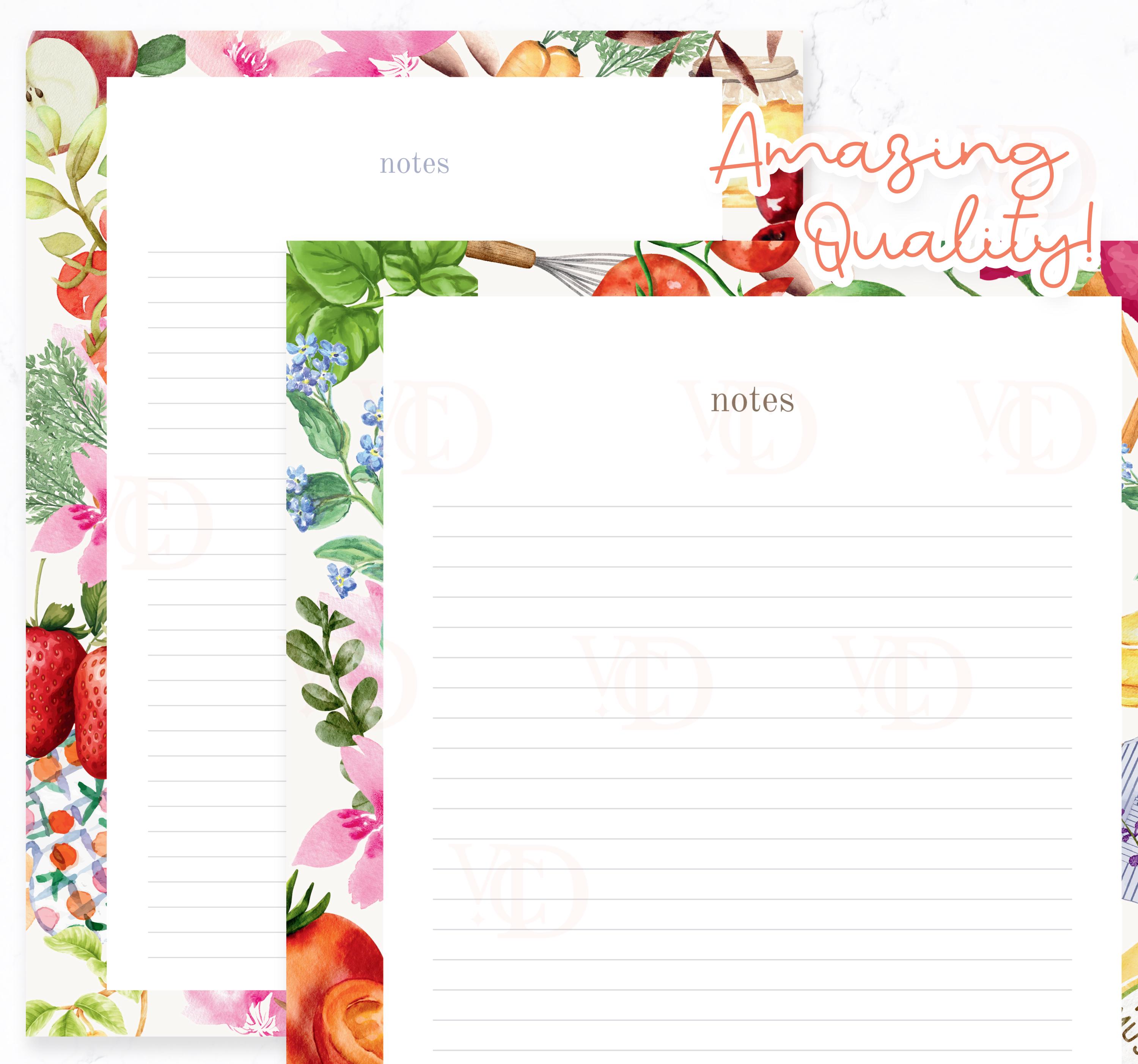 Digital Printable Garden Themed Notepad | Rustic Floral Notes | Floral ...