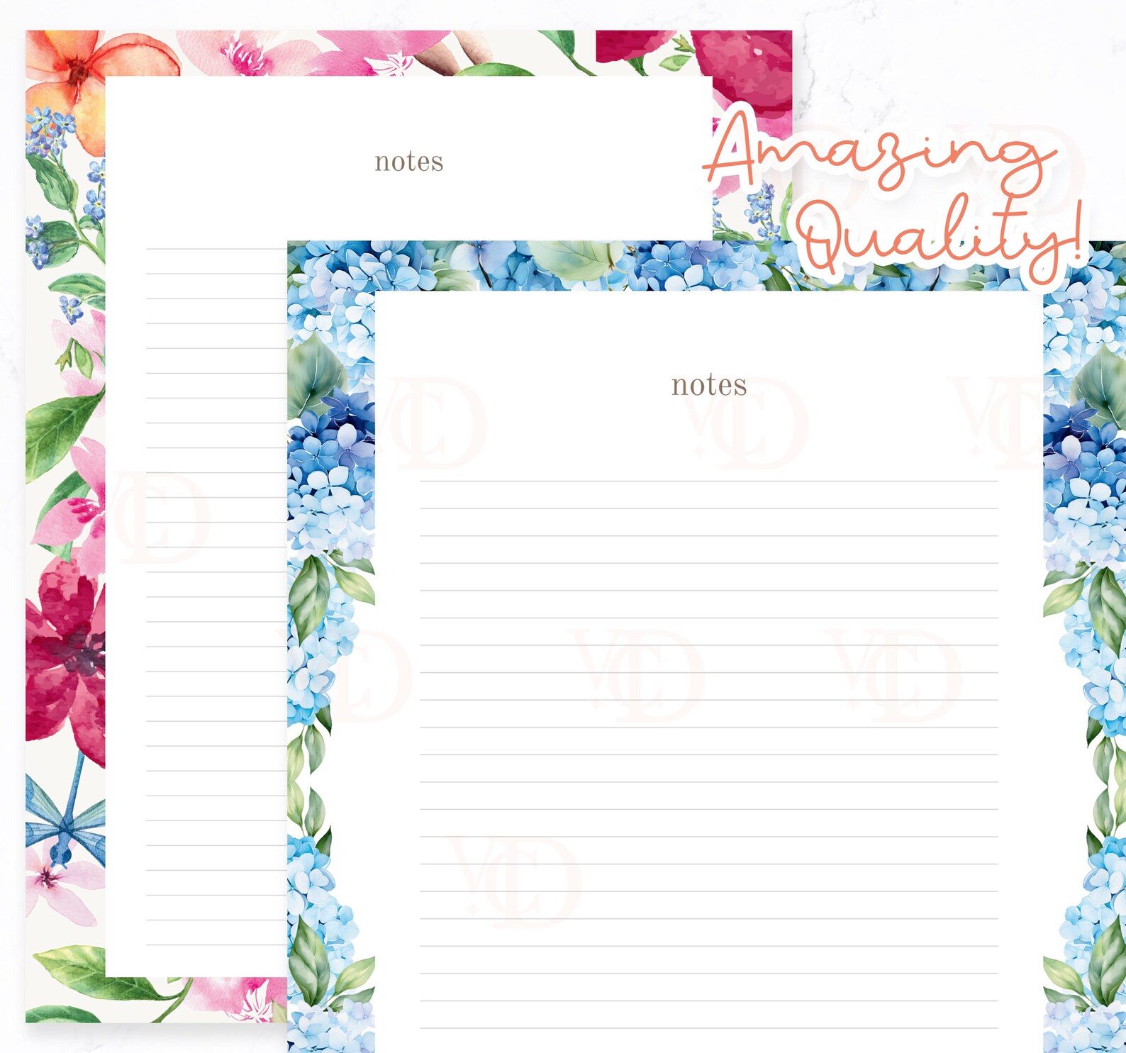 Digital Printable Garden Themed Notepad | Rustic Floral Notes | Floral ...