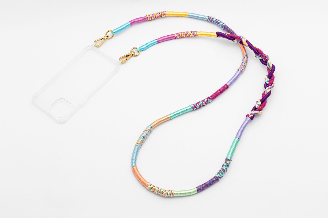 Crossbody Phone Strap/ iPhone Case With Long Strap/ Handmade Phone ...