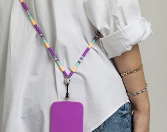 Beaded Crossbody Phone Strap / iPhone Case With Long Strap / Handmade ...