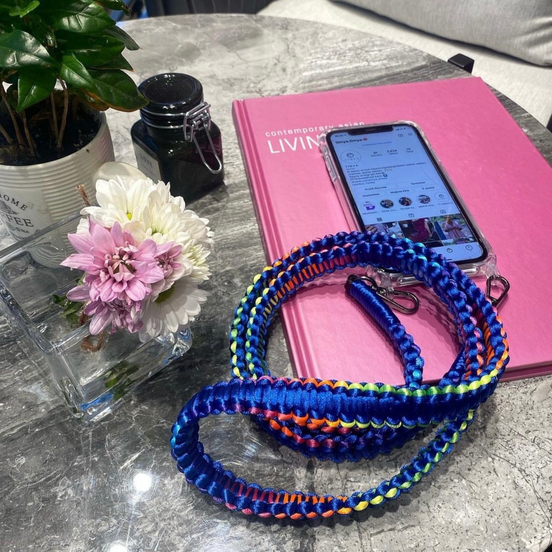 Handmade Macrame Phone Strap/ Crossbody Phone Strap/ iPhone Case With ...