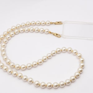 Handmade Pearl Phone Strap/ Crossbody Phone Strap/ iPhone Case With ...