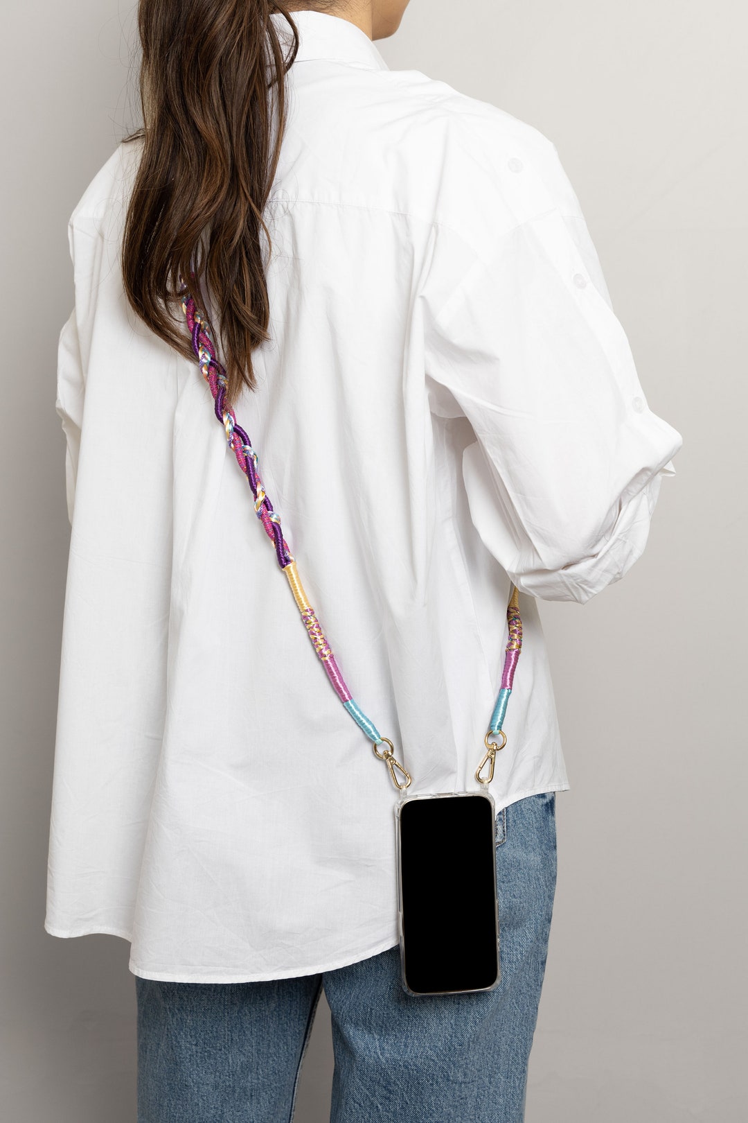 Crossbody Phone Strap/ iPhone Case With Long Strap/ Handmade Phone ...