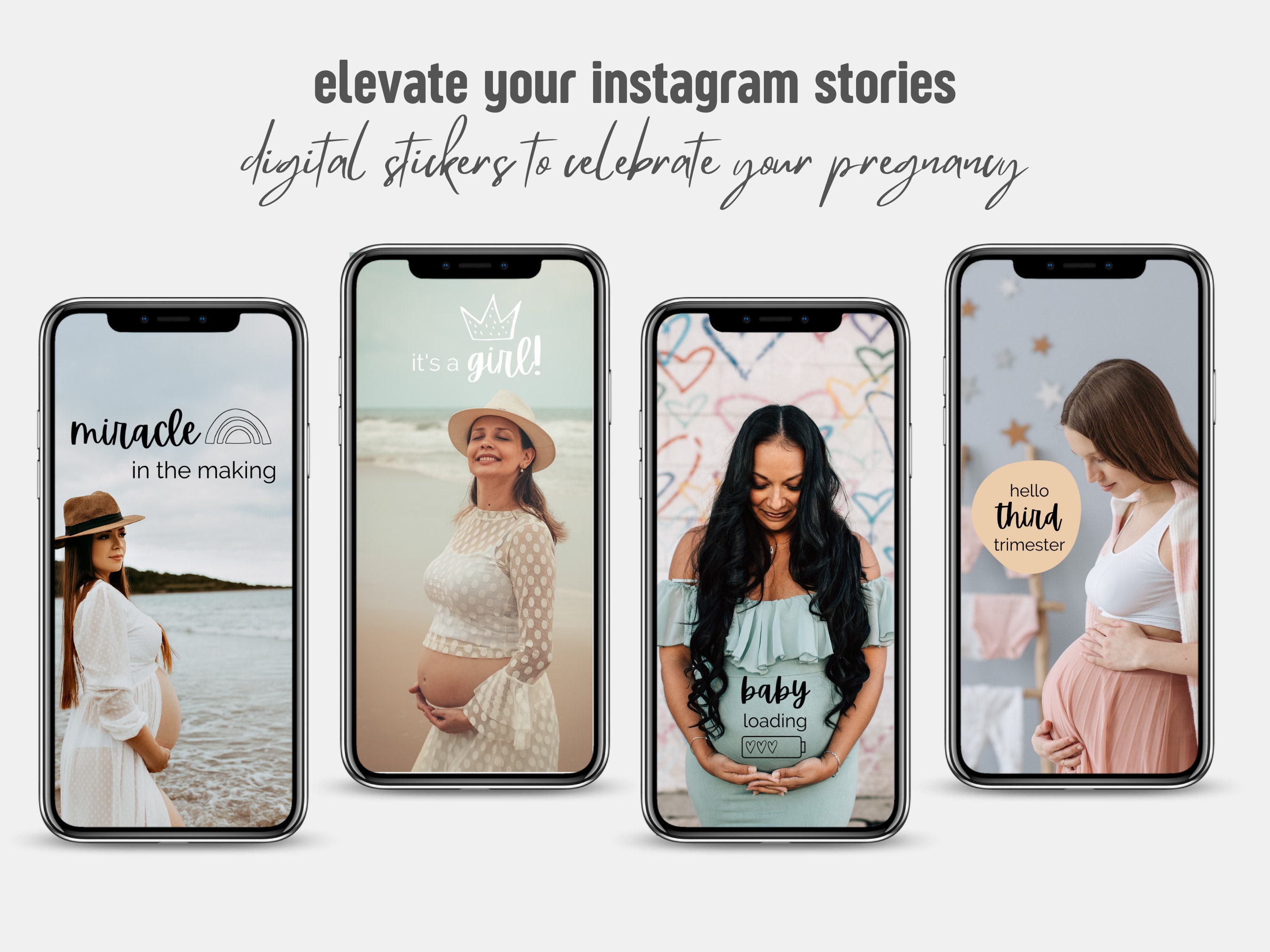 Instagram Story Stickers Pregnancy Baby Social Media Pregnancy ...