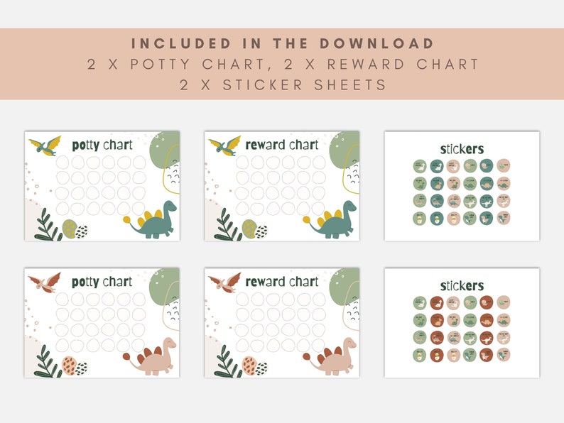 Printable Potty Chart | Reward Chart | Dinosaur Potty Training Chart ...